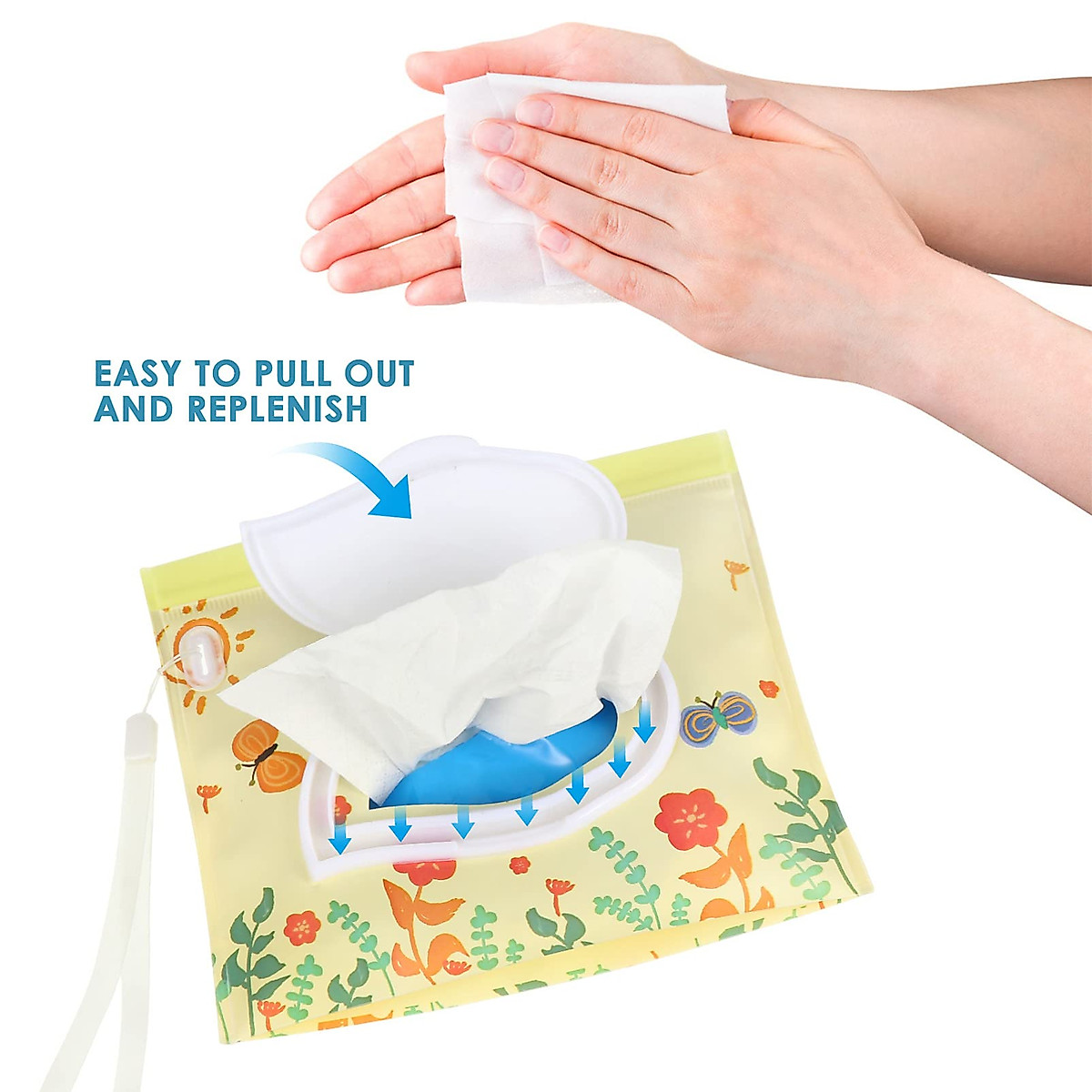 Healifty 4pcs Wet Wipe Pouch Dispenser Reusable Refillable Baby Wipes Bag Handy Travel Wipes Holder Case Diaper Bag
