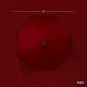 Best Choice Products 10ft Solar Powered Aluminum Polyester LED Lighted Patio Umbrella w/Tilt Adjustment and UV-Resistant Fabric - Red