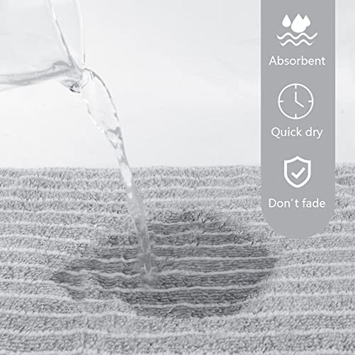 KinHwa Microfibre Hand Towels for Bathroom 4 Pack 30inch x 16inch Ultra Soft Lightweight Face Towels Super Absorbent Bath Towels Ideal for Hair Spa Sports and Travel Light-Gray