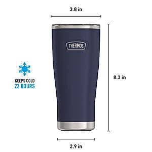 THERMOS ICON SERIES Stainless Steel Cold Tumbler with Slide Lock, 24 Ounce, Mystical Navy
