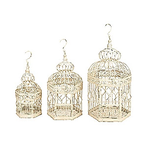 Bellaa Metal Bird Cage 21 Inch 18 Inch and 14 Inch Set of 3
