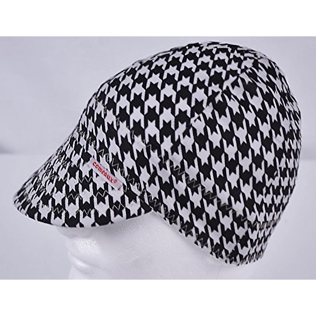Comeaux Caps Reversible Welding Cap Black and White Houndstooth Size 7 5/8