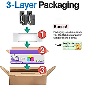Limeink Compatible Printer Toner Cartridge Replacement for Dell 810wh C1765nf C1765nfw C1760nw 1250c 1355cnw Printer Cartridges Ink for 1250 (2 Black)