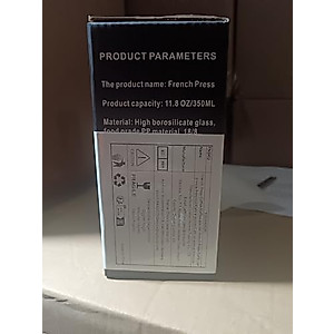 PARACITY French Press Coffee/Tea Maker, Camping Mini Coffee/Tea Press of 304 Stainless Steel Filter and Heat Resistant Glass, Cold Brew Coffee Maker 11.8OZ for Travel& Home Gift(White)