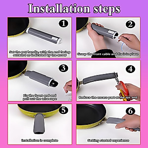 Generic Silicone Pan Handle Sleeve,Cast Iron Handle Cover for Frying Pan,Spatulas,Skillet, Wok, Pot,Ladles and Skimmers etc,Durable and Easy to Install, Dark gray, 43-160