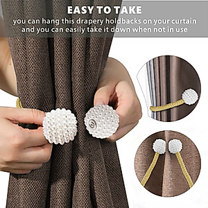 AWOLIC Magnetic Curtain Tiebacks 6 Pack,Classic European Curtain Holdbacks for Drapes,Used for Home and Office Decoration (Gold)