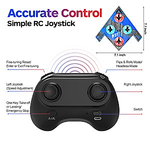 LM19-C Remote Control Airplane Stealth Fighter Jet for Beginner, 2.4GHz RC Planes Indoor Drone for Kids with Altitude Hold, Headless Mode, 3D Flip, Stunt RC Airplanes Gifts for Boys Girls, 2 Batteries