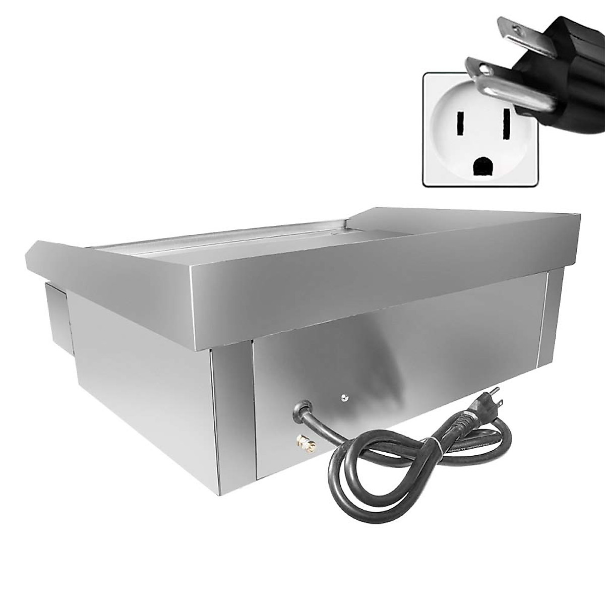 GorillaRock Flat Top Griddle | Teppanyaki Grill with Single Thermostat | Commercial Griddle | 21.50’ x 16.00’ | 110V