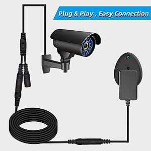 DaFuRui 2.1mm DC Splitter Cable，5Pack 5.5mm x 2.1mm Male to Dual 5.5mm x 2.1mm Female Output Power Splitter Cable Y Adapter Extension Cable for for CCTV Cameras LED Light Strip