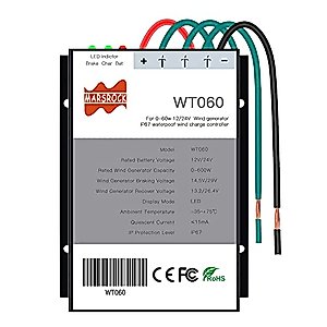 MarsRock 400Watt 500Watt 600Watt Wind Turbine Generator Controller IP67 Waterproof 12V/24V Automatic Controller AC to DC