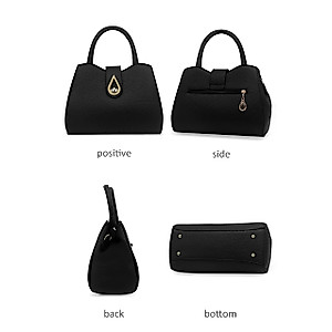 Pahajim Womens Handbag Tote Cute Mini Tassels Leather Shoulder Purse Crossbody Bag(Black)