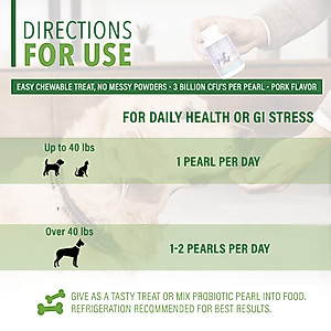 Ample Nutrition Complete Pet Prebiotic + Probiotic for Dogs & Cats, 60ct Pork Flavored Pearls