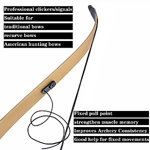 AMEYXGS Archery Clicker Recurve Bow Archery Trainer Equipment Archery Clicker Plate Self-Adhesive Mounted on Bow Limbs for Recurve Bow (BLACK 2)