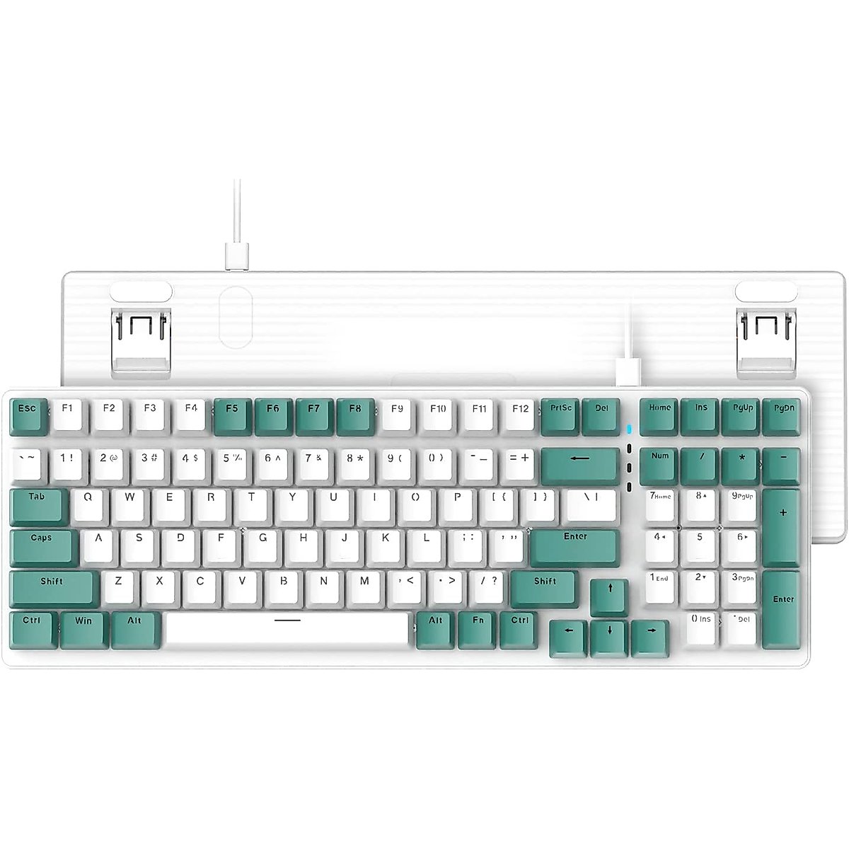 Ajazz K3 TKL Gaming Mechanical Keyboard-Wired Compact 10 Chroma RGB Backlit Computer Keyboard with Number Pad,98 Keys PC Gaming Keyboards with Clicky Blue Switch for Gamers/Mac/Win