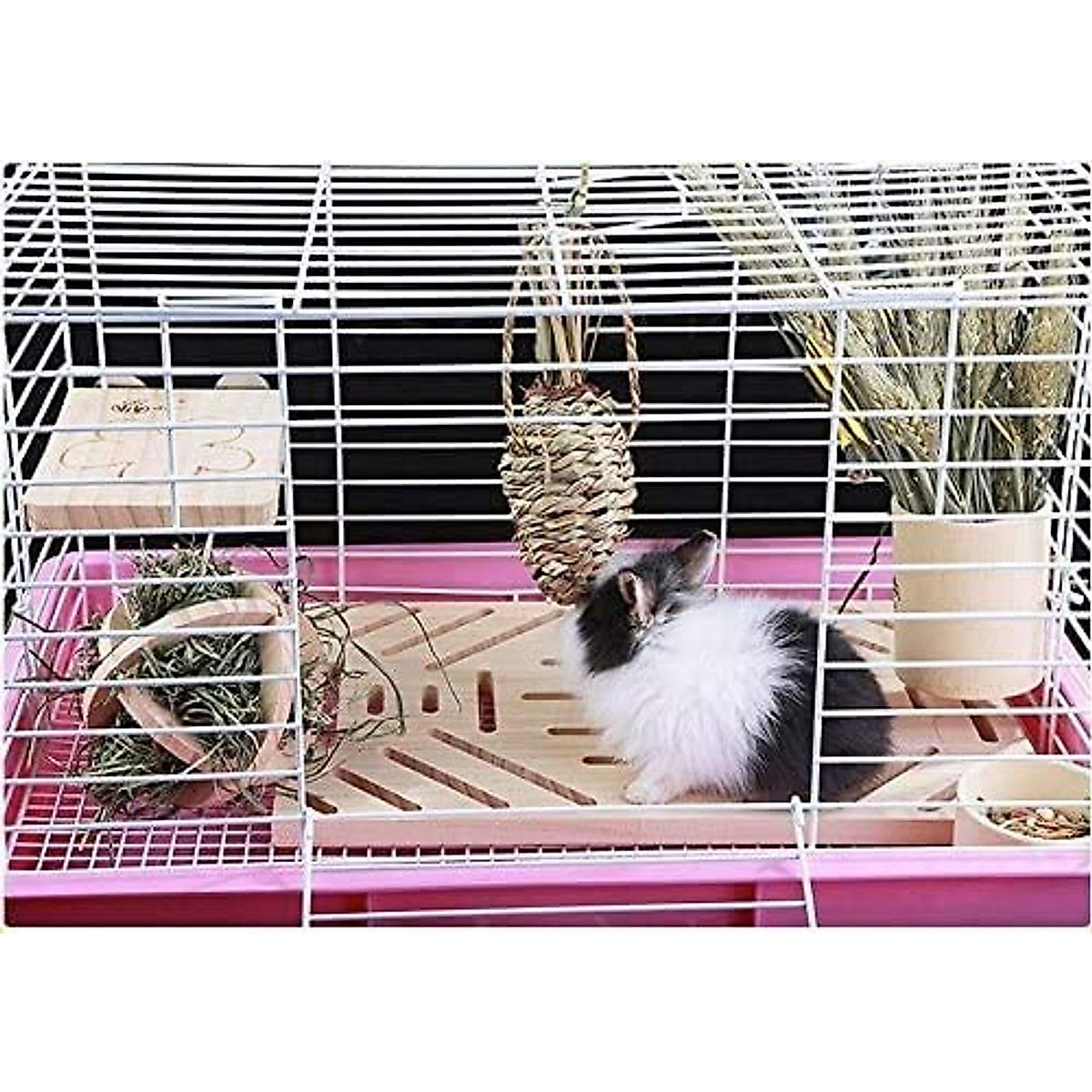 Litewoo Rabbit Scratching Pad Molar Board Natural Wooden Rabbit Teeth Chew Toys for Bunny Chinchilla Guinea Pig Rabbit Antiskid Edible Natural Wood Board