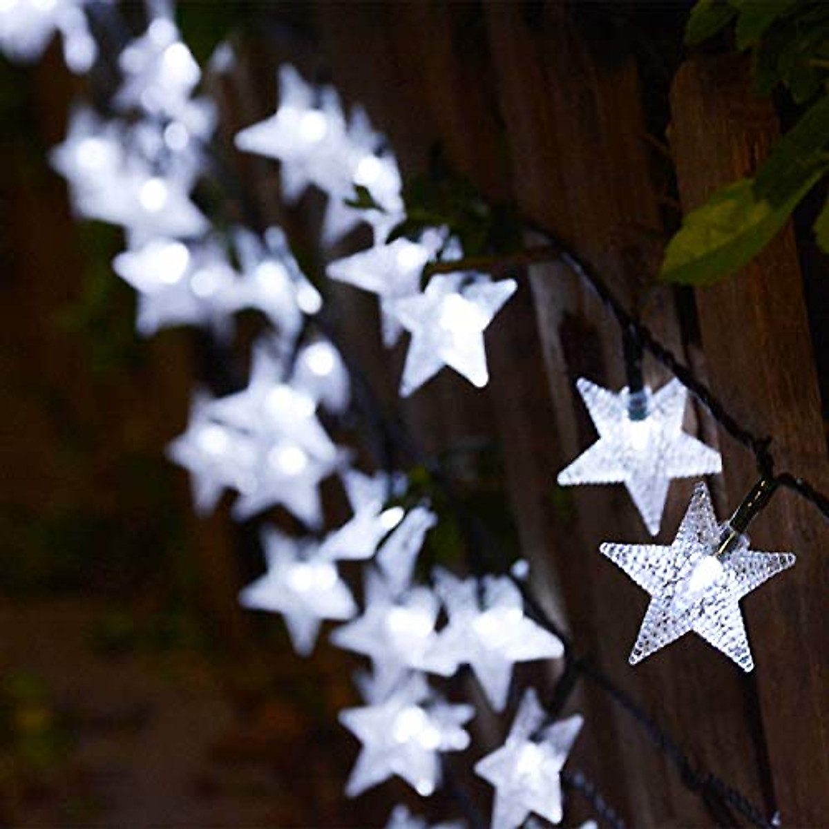 Homeleo Outdoor Solar Star String Lights, 50FT 120LED Solar Powered Twinkle Fairy Lights Waterproof for Garden, Fence, Umbrella, Canopy, Gazebo, Pergola, Balcony, Landscape, Christmas Decor, White