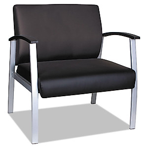 Alera ML2219 metaLounge Series Bariatric Guest Chair, 31-Inch x26-Inch x33.63-Inch, BLK Seat/Back, Silver Base