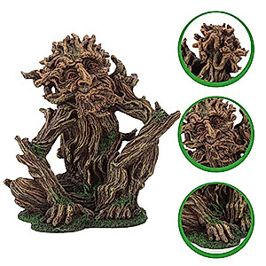 POPETPOP Fish Tank Tree Statue Decorations, Aquarium Décor Ornaments Tree Face Decoration for Fish Tank Resin Lifelike Old Man Sculpture Ornament