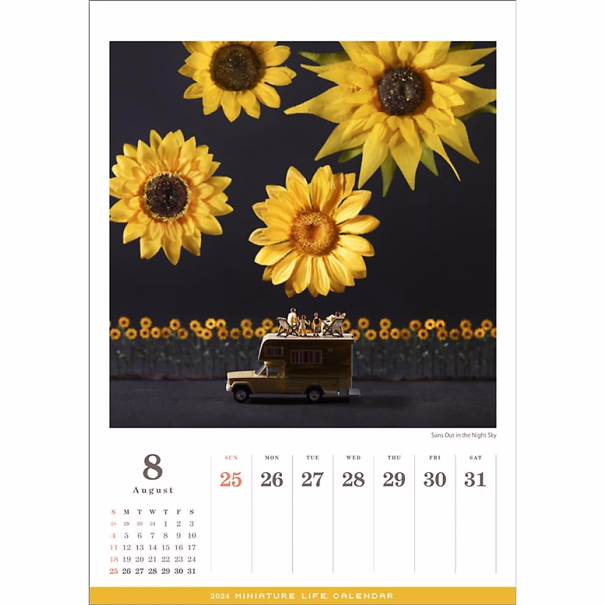MINIATURE LIFE CALENDAR (overseas version, no Japanese holidays notation) 2024 calendar CL24-0466w