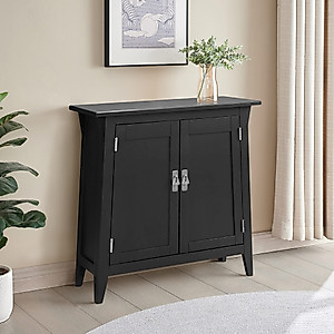 Leick Home 10001-SL Mission Foyer Cabinet Hall Stand, Made with Solid Wood, for Living Rooms, Entryway, Office, Slate Black Finish