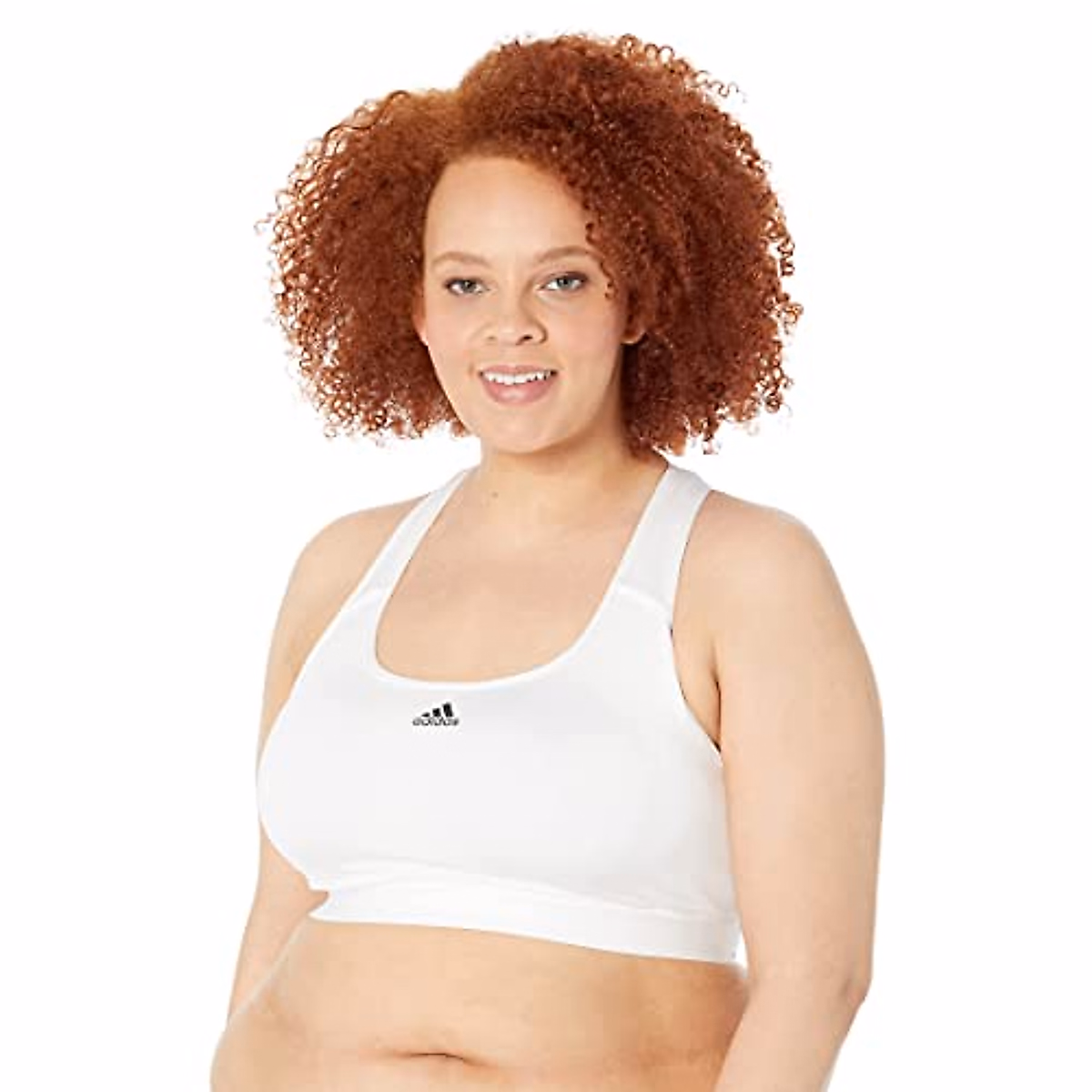 adidas Women's Plus Size Training Medium Support Racer Back Good Level Bra Padded w/ Removable Pads