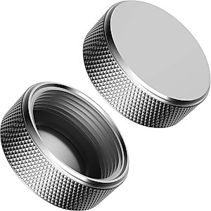 Garden Hose Cap, 3/4" Brass Hose Female End Cap, Outdoor Faucet Cap, Female Hose Fitting Caps, 2 Pack Spigot Cap for Garden Water Faucet, Sprinkler, Pipe Fitting Hose with Extra 4 Washers, Chrome