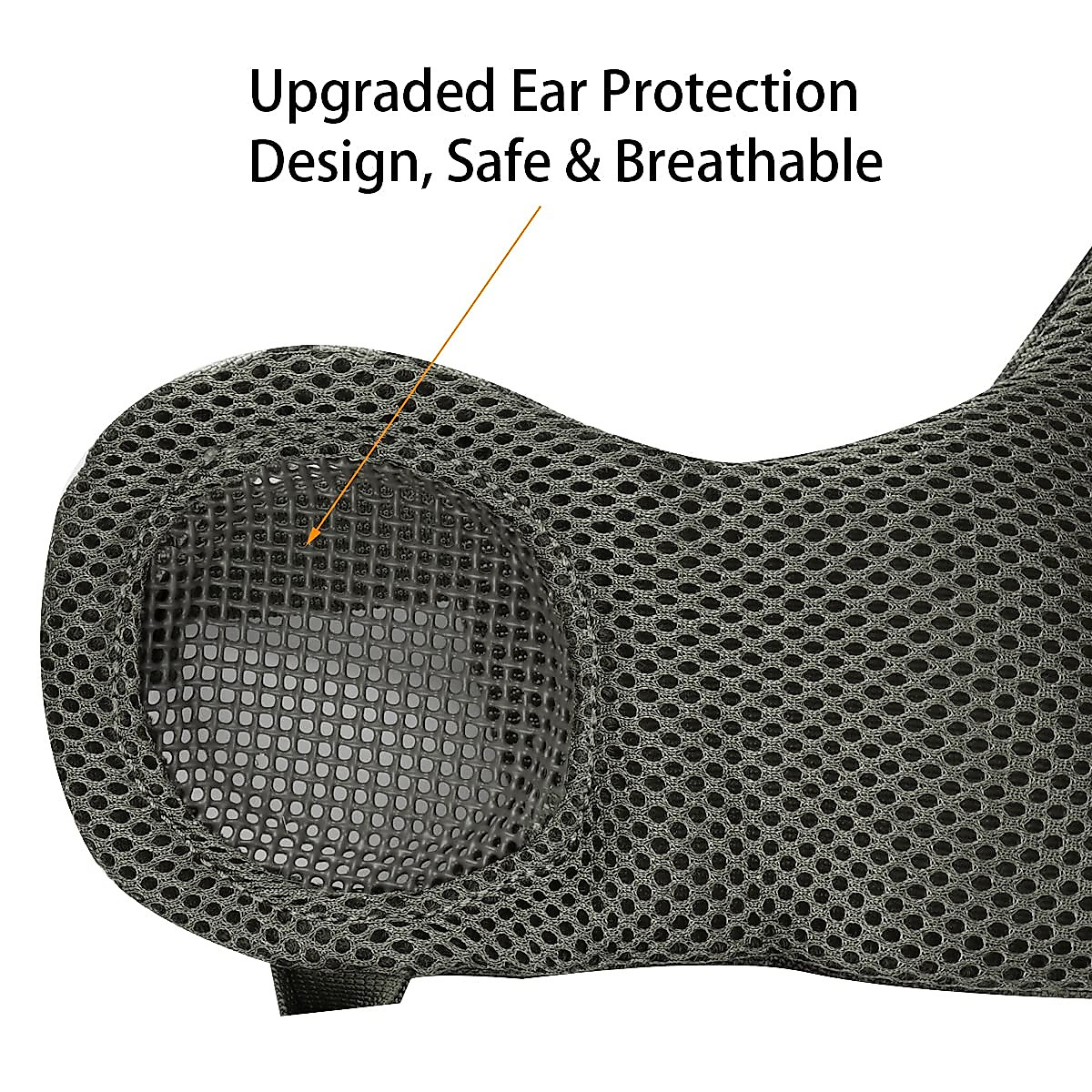 AOUTACC Airsoft Mask, Half Face Mesh Masks with Ear Protection for CS/Hunting/Paintball/Shooting (Mesh Ear, Gray)