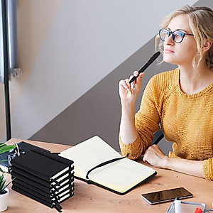 KOGGON 50 Pack Pocket Notebook Journals with Pens, 160 Pages, 3.5x5.5 Inches, A6 Mini Notebooks Small Journals College Ruled Hardcover Notebook PU Leather Notepad with Pen Holder for Office School