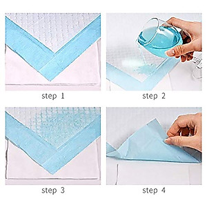 kathson 50 PCS Rabbits Disposable Diaper Cage Pad Super Absorbent Healthy Cleaning Underpads for Guinea Pigs,Hedgehogs, Hamsters, Chinchillas, Cats, Reptiles and Other Small Animals(Blue)