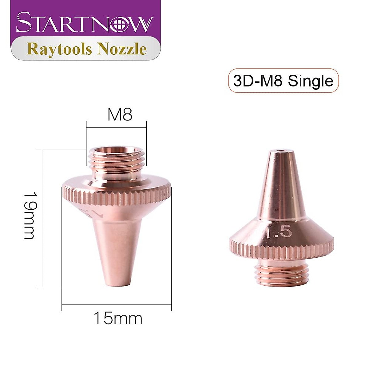 Startnow Original Raytools Fiber Laser Cutting Nozzle for BM109 BT210S Cutting Head D32mm Single Double Layer Laser Nozzles (S32-A Single Layer 1.5, 10 PCS)