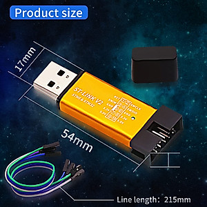 V TELESKY 2Pcs ST-Link V2 USB Programmer Support Programming Unit STM8 STM32 Editor with Cable (Random Color)