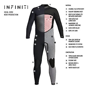 XCEL Mens Infiniti 3/2mm Fullsuit (Black '20, Medium Tall)