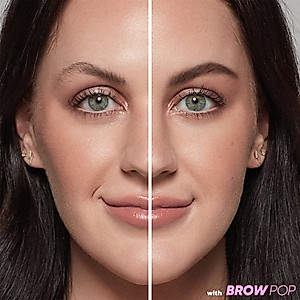 Kosas Brow Pop - Longwear Eyebrow Makeup, Dual-Sided Defining Pencil with Castor Oil for Soft, Natural Look of Real Hair - Medium Brown