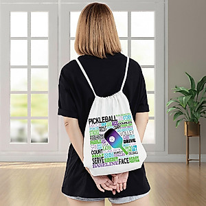 LEVLO Pickleball Women Canvas Tote Bag Gift For Pickleball Player Pickleball Shoulder Bag For Pickleball Lover (Pickleball DB)