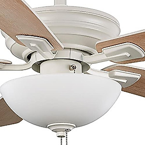 Wellston II 44 in. Indoor LED Matte White Dry Rated Downrod Ceiling Fan with Light Kit and 5 Reversible Blades