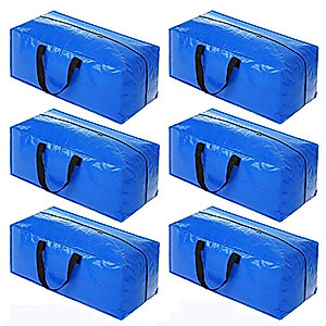 Acnusik 6 Pack Heavy Duty Moving Bags Extra Large Storage Bags, XL Moving Totes Cloth Storage Bags with Zippers Backpack for Clothing Storage, College Moving，Compatible with IKEA Frakta Hand Cart