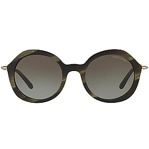 GIORGIO ARMANI AR8075F - 54968E Sunglasses Matte Striped Green Horn w/Green Gradient Lens 48mm