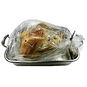 Regency Wraps Oven Safe Turkey Roasting Bag With Twist Ties, Clear, 20" x 24" (2 pack)
