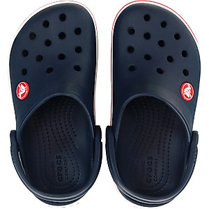 Crocs Unisex-Child Crocband Clogs (Little Kid/Big Kid), Navy/Red, 2 Little Kid