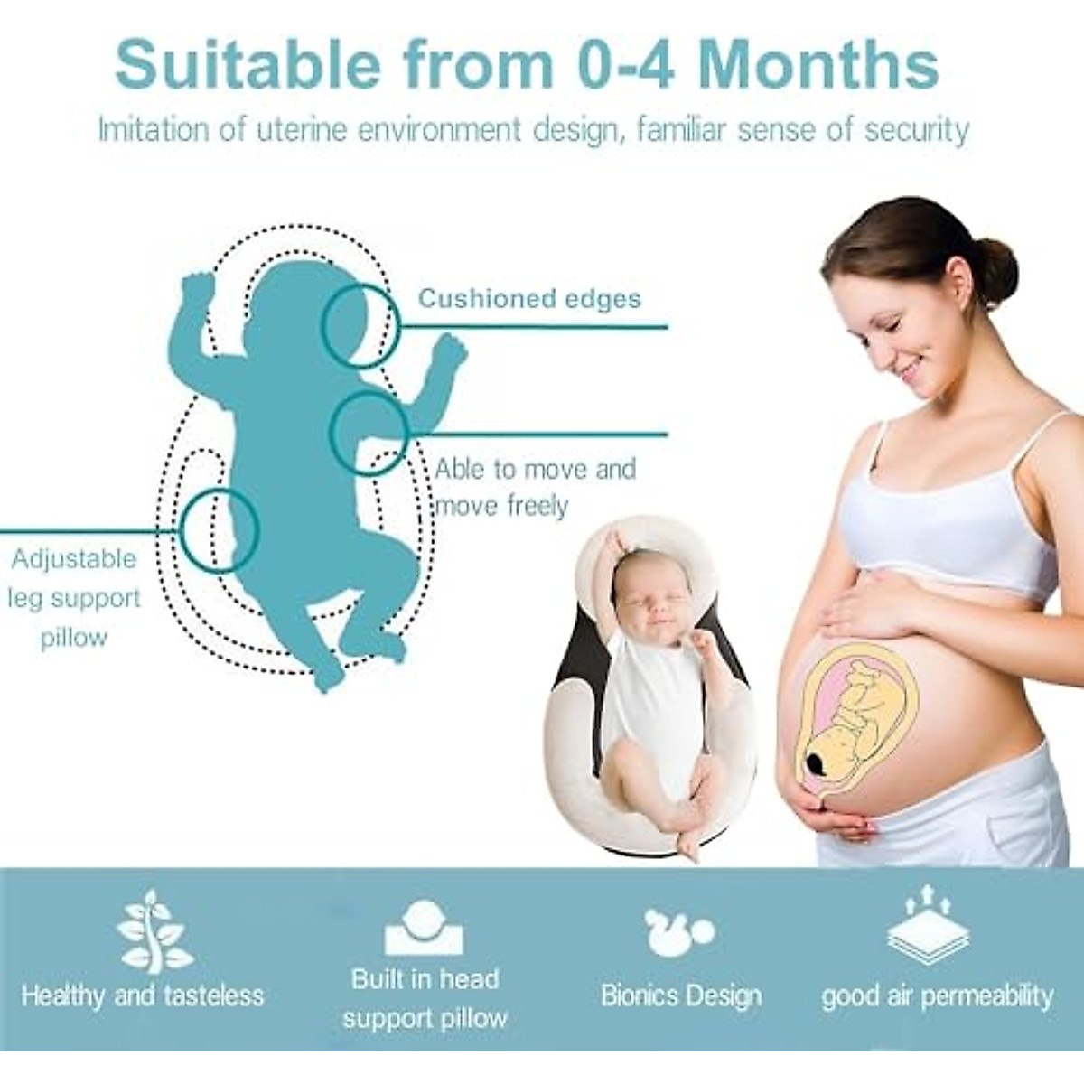 SECOND MUM Bed Pillow for Sleeping Memory Foam Body Leg Support PiIIow Ultra Cmofortable Breathable Machine-Washable Travel Friendly (Gray)