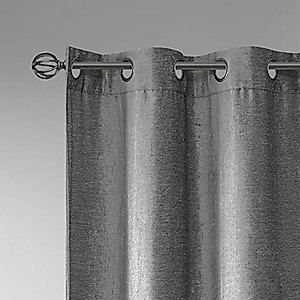 Madison Park Luxe Chenille Window Curtain Pair, 42" W x 108" L, Grey
