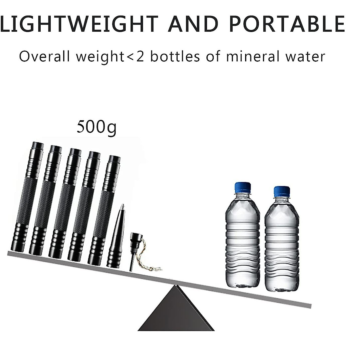 Trekking Poles, Multifunctional Aluminum Hiking stick with Compass, Adjustable Height, Tactical Trekking Poles for Hiking, Traveling, Camping, Mountaineering