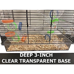 New 3 Level Sparkle Clear Transparent Syrian Hamster Mice Mouse Rat Cage with Large Top Running Ball