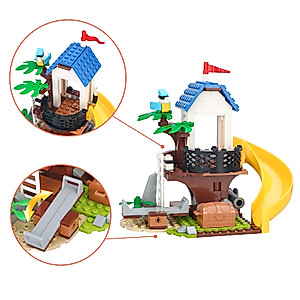 Finebely 3in1 Pirate Ship Building Set with Treasure Island, Toy Pirates Island Building Kit, Outpost with Slide and Seesaw, Creative Playset Pirates Themed Gifts for Boys Ages 6 Years and up, 260 Pcs