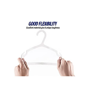Yishyfier Plastic Clothes Hangers 16.5 Inches,Durable & Space Saving Coat Hanger Laundry/Daily Use,4mm Heavy Duty White Hangers for Coats,Jackets,T-Shirt,Pants & Dress(40Pack