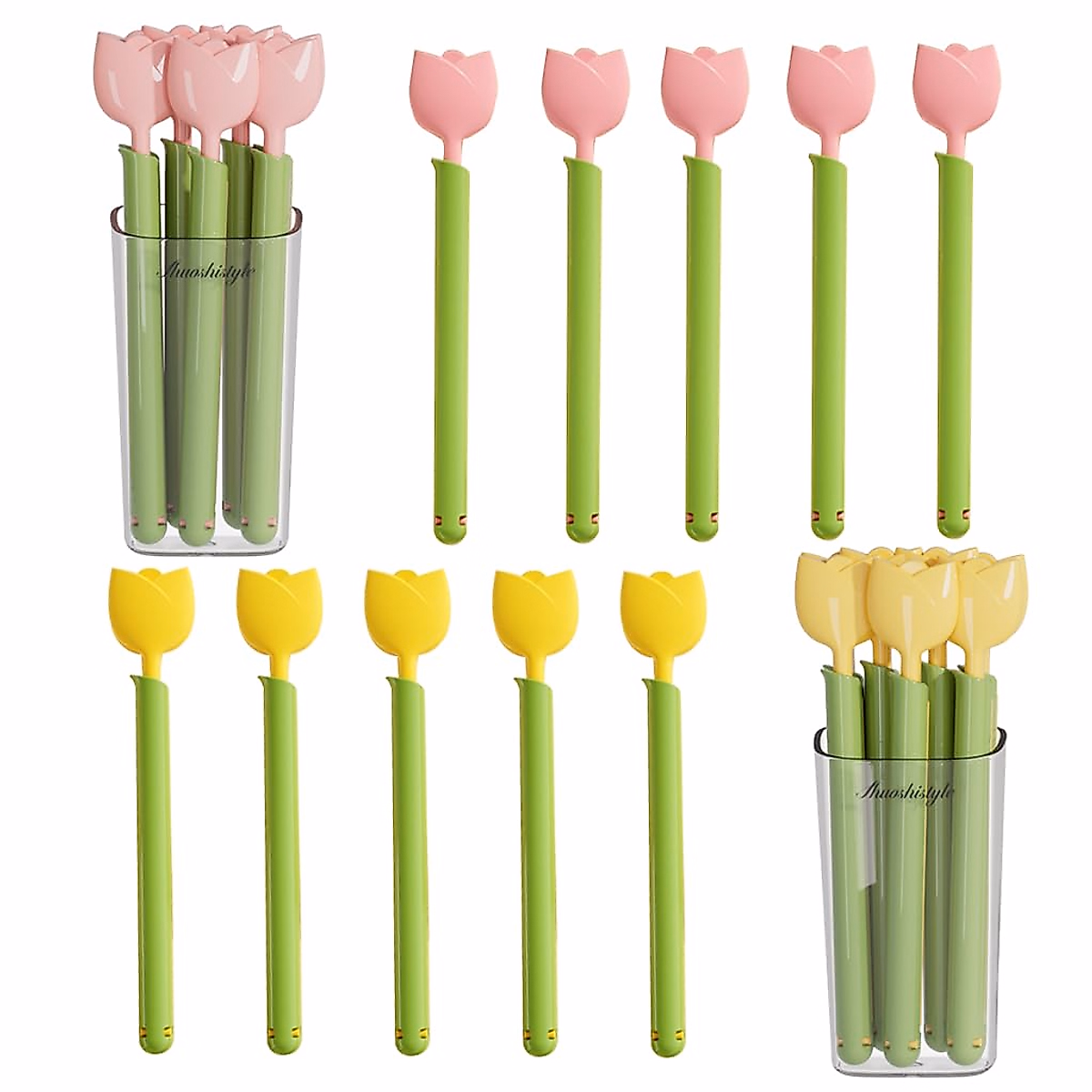 Ouliget Magnetic Refrigerator Sealing Clip,Cute Tulip Shaped Food Packages Clips，Chip Clips with Magnet Storage Box Fridge Magnets, Food Freshness Bag Clip Kitchen Accessories,2 Pieces of 10