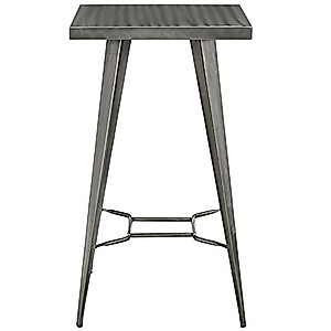 Modway Direct Rustic Modern Farmhouse Steel Metal Square Bar Table in Gunmetal