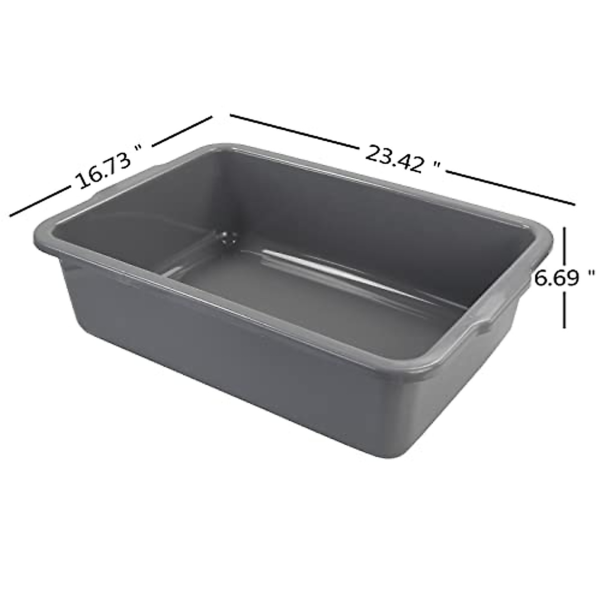 Leendines 4 Packs Plastic Bus Tubs, Grey Commercial Bus Box, 32 L