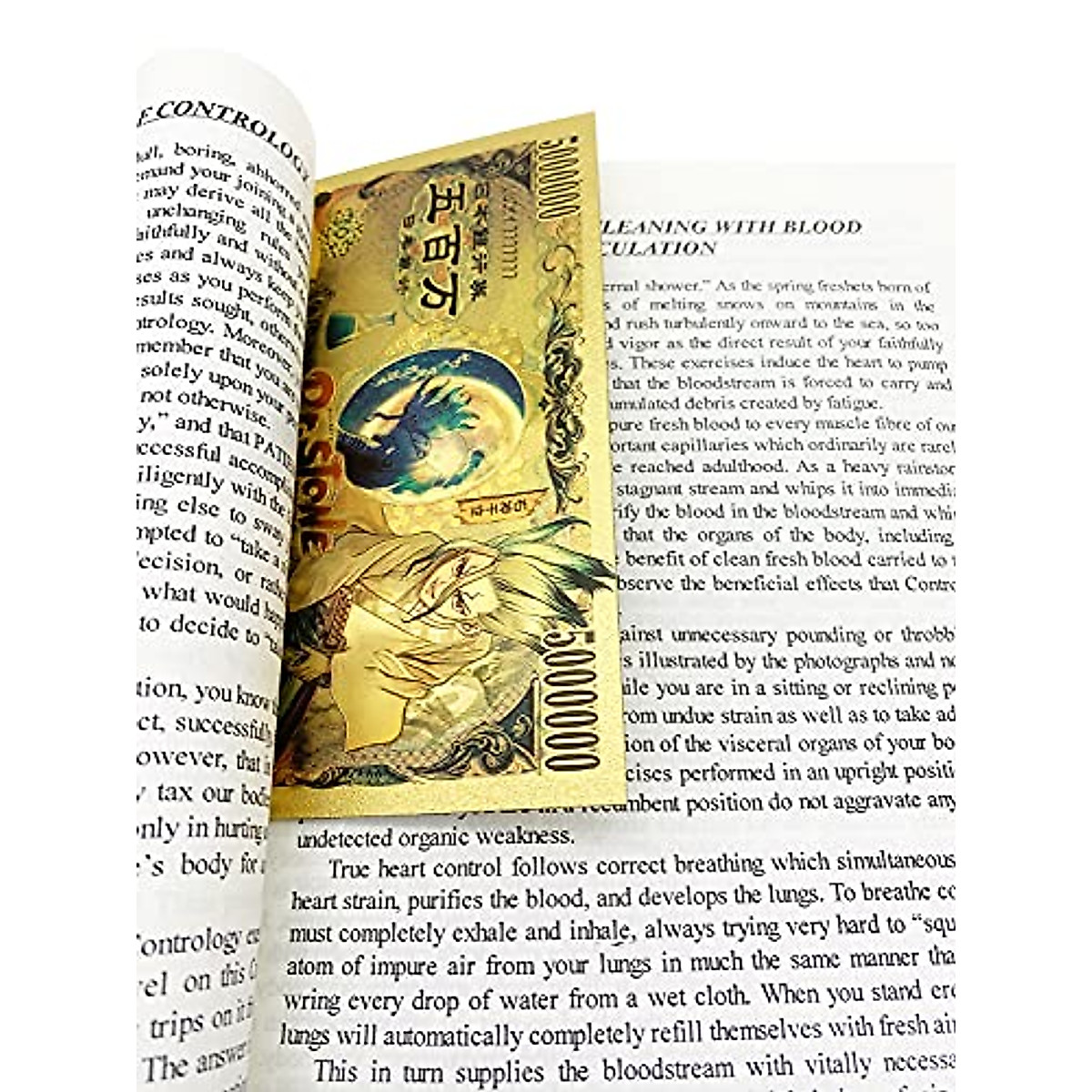 YJacuing Anime Dr. Stone Gold Coated Banknote, Limited Edition Collectible Bill Bookmark (5 PCS Collection)