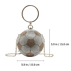 Evening Bag for Women Round Soccer Ball Football Shaped Purse Crossbody Dazzling Handle